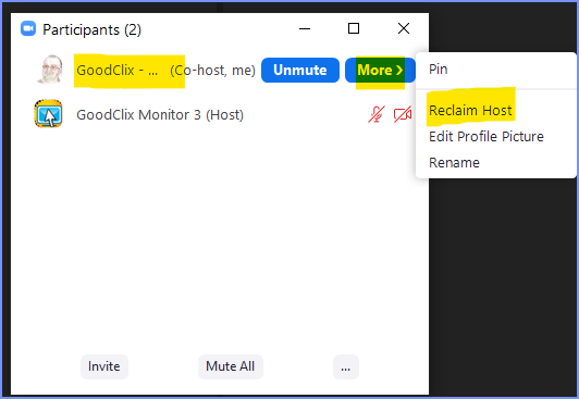 Claiming the Host Role – Meetings and Webinars