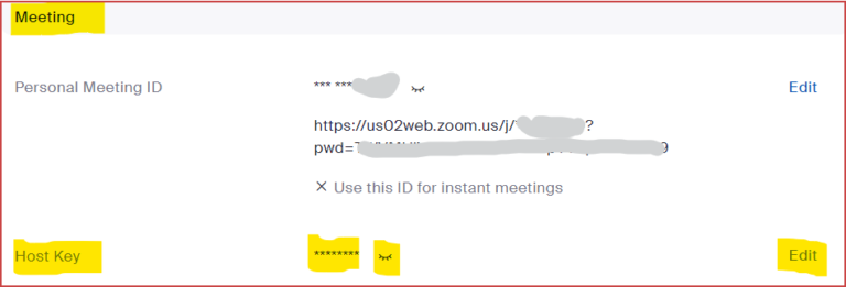 Using the Host Key – Meetings and Webinars
